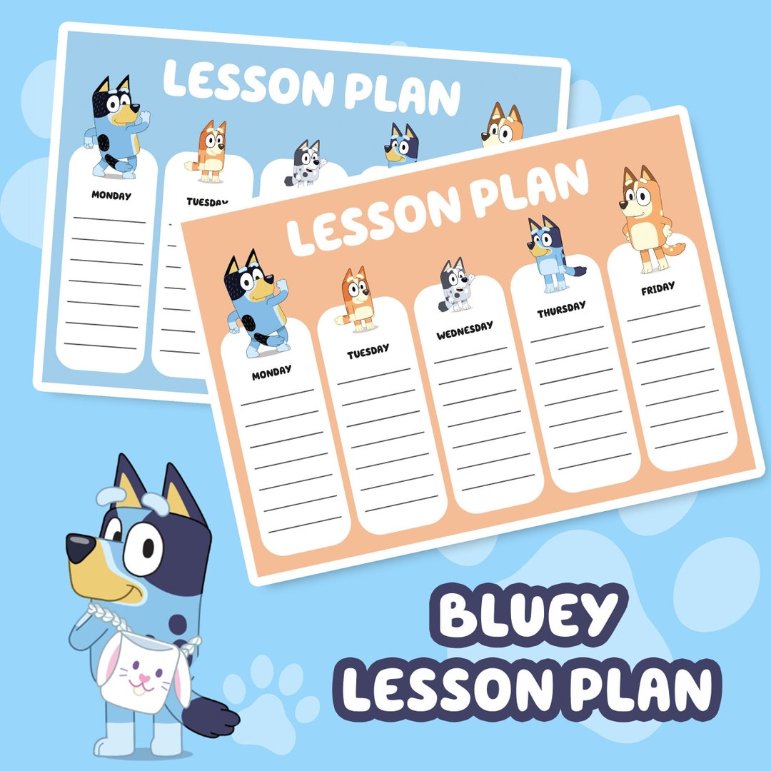 Bluey Lesson Plan, Lesson Plan, Bingo PDF - Etsy Canada