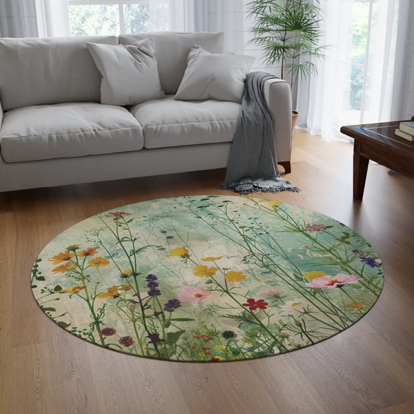 Round Boho Rug - Etsy