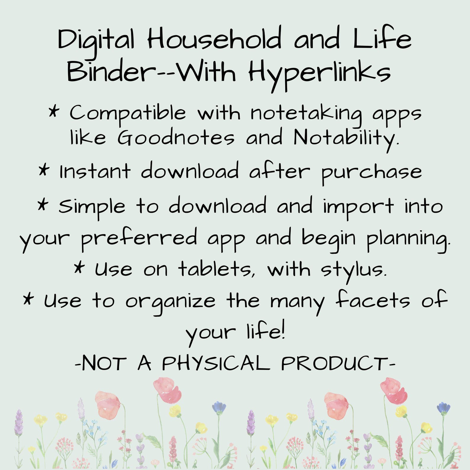Digital Hyperlinked Home Management Binder Digital Household Life ...