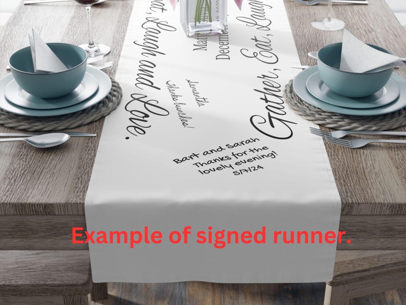 Personalized Table Runner Custom Photo And/or Text Tablecloth Wedding ...