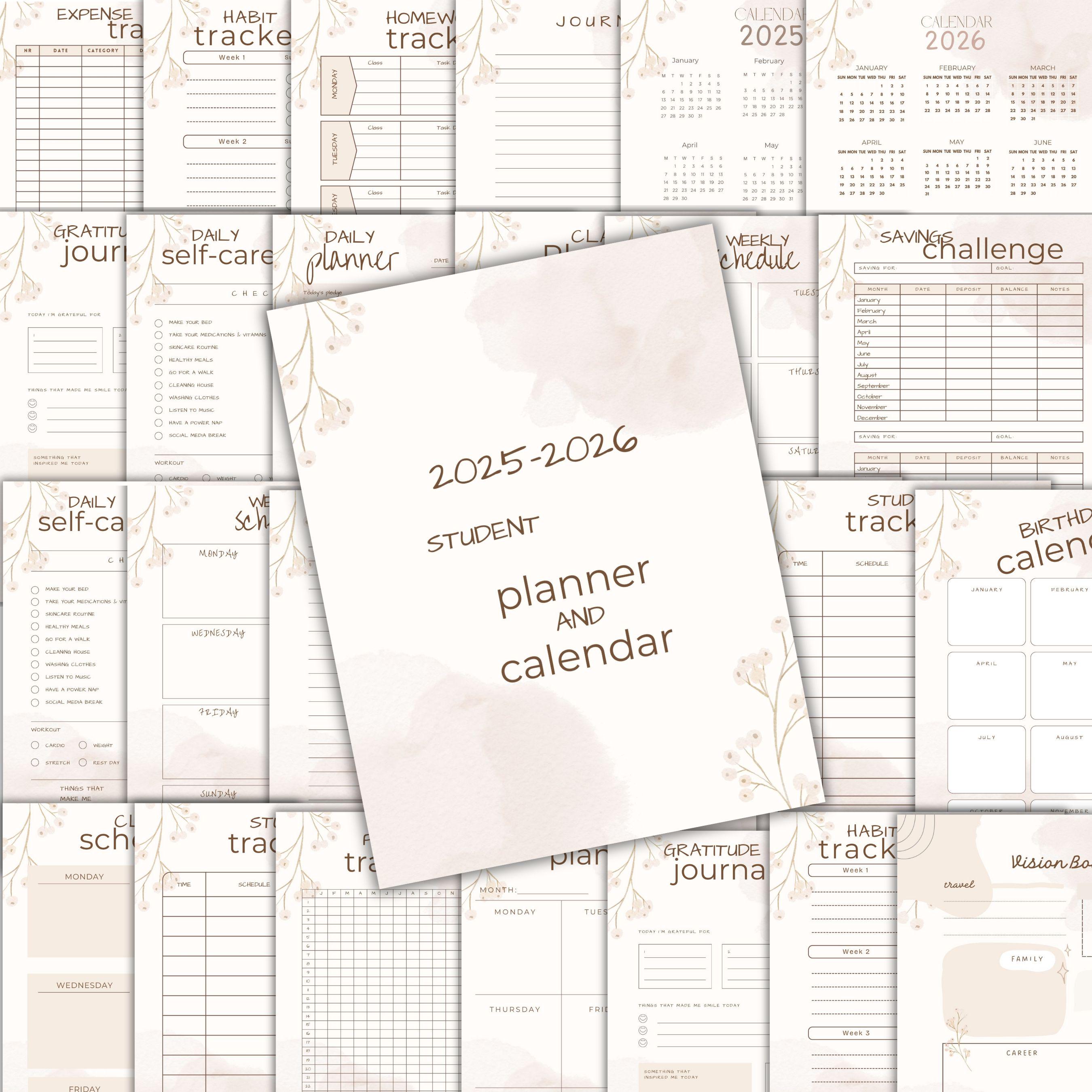 Digital or Printable Student 2025 Planner College Life Organizer Class ...