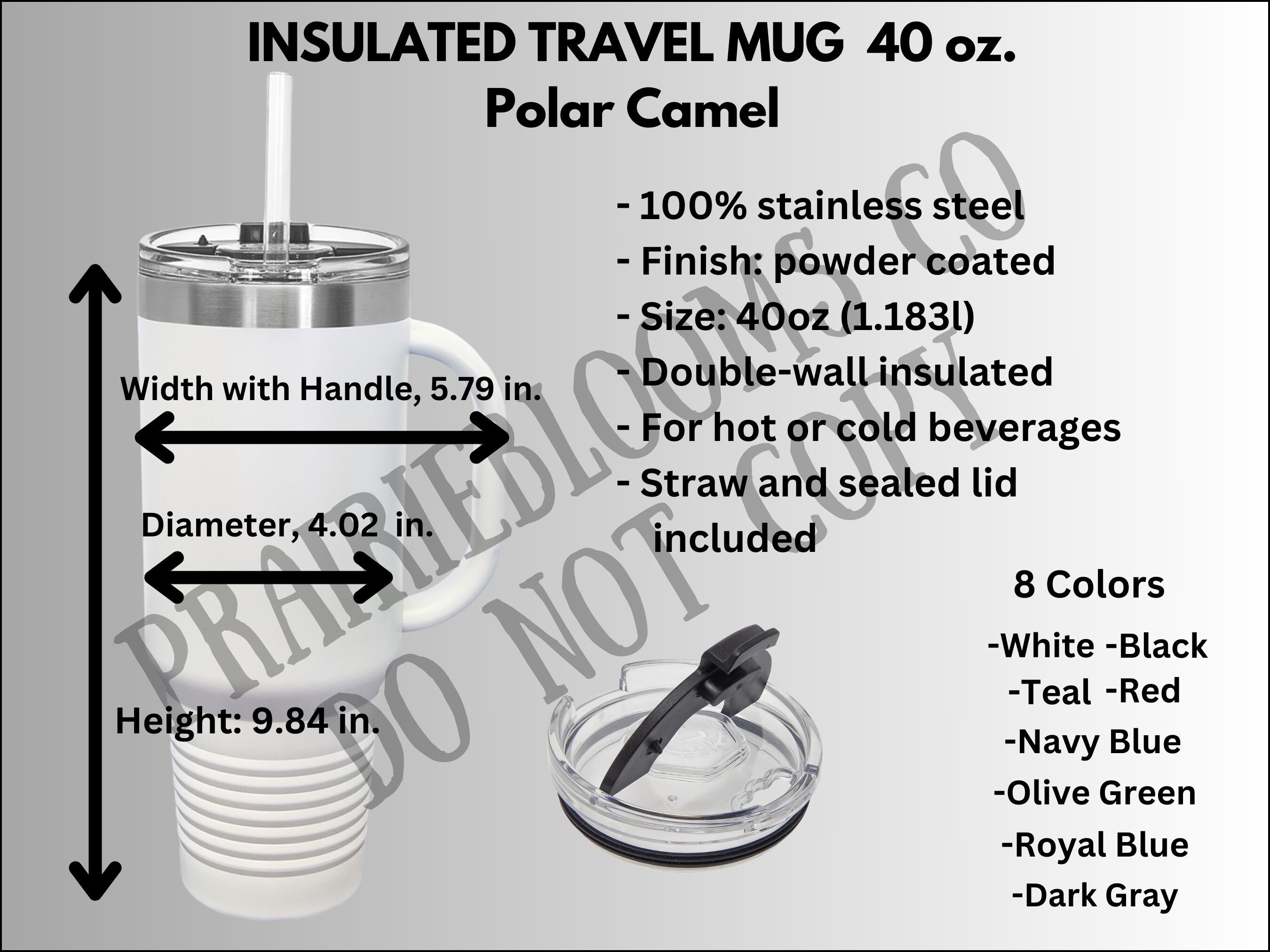 Polar Camel 40oz Mug Color Chart: POD Information (digital Download) - Etsy