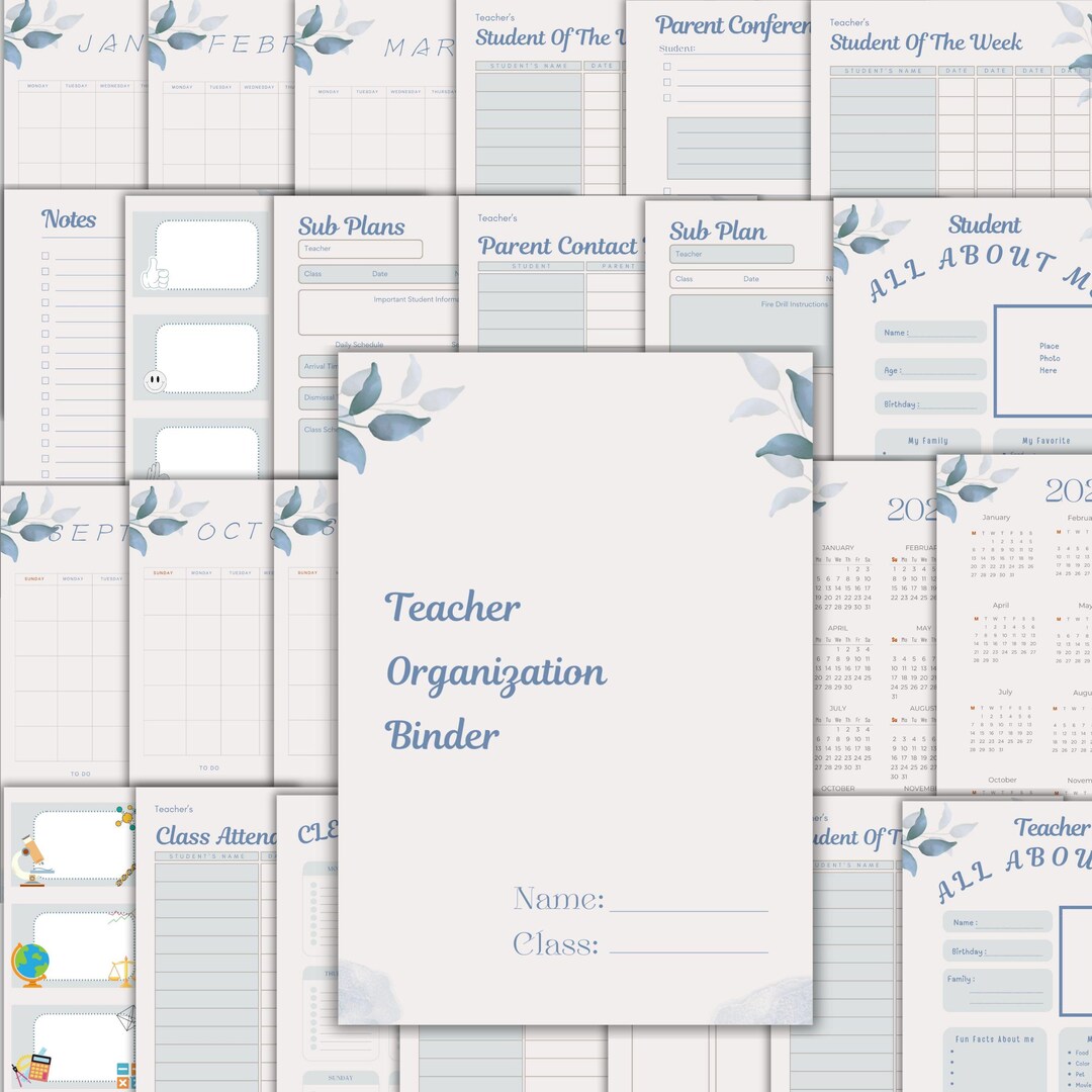Printable Teacher Planner Bundle: Classroom Organization Binder (A4, A5 ...