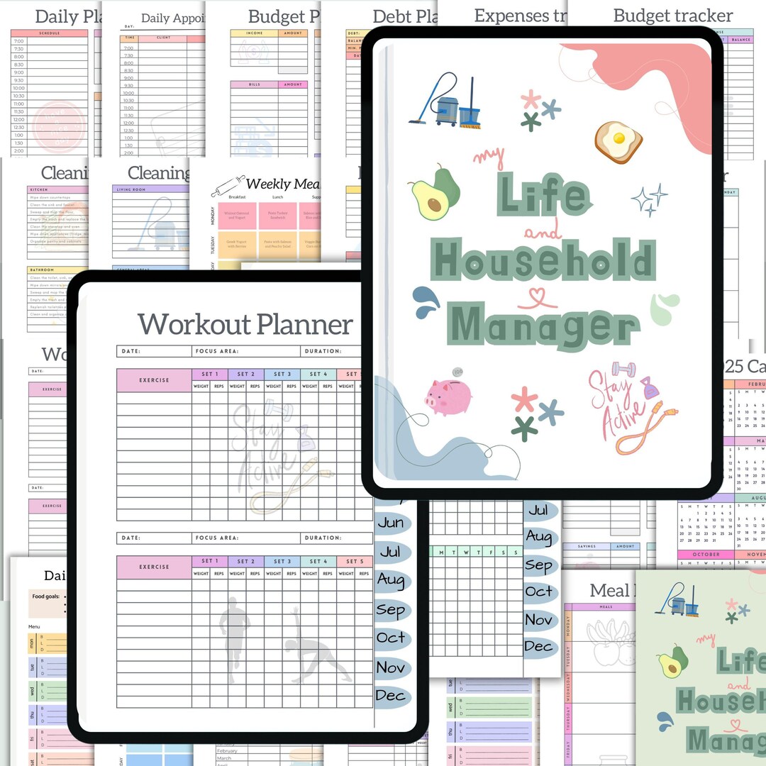 Digital Home Management Binder: Household Life Planner (PDF) - Etsy