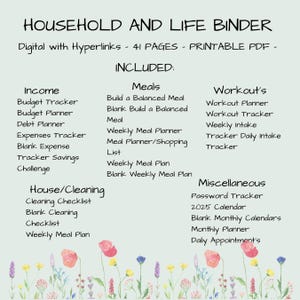 Digital Hyperlinked Home Management Binder Digital Household Life ...