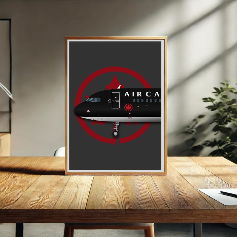Aviation Poster, Air Canada Airbus A320 Black Livery Matte Poster - Etsy