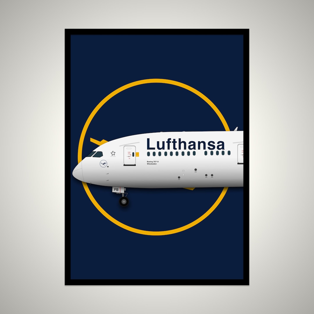 Aviation Poster, Lufthansa Boeing 787 Matte Poster - Etsy