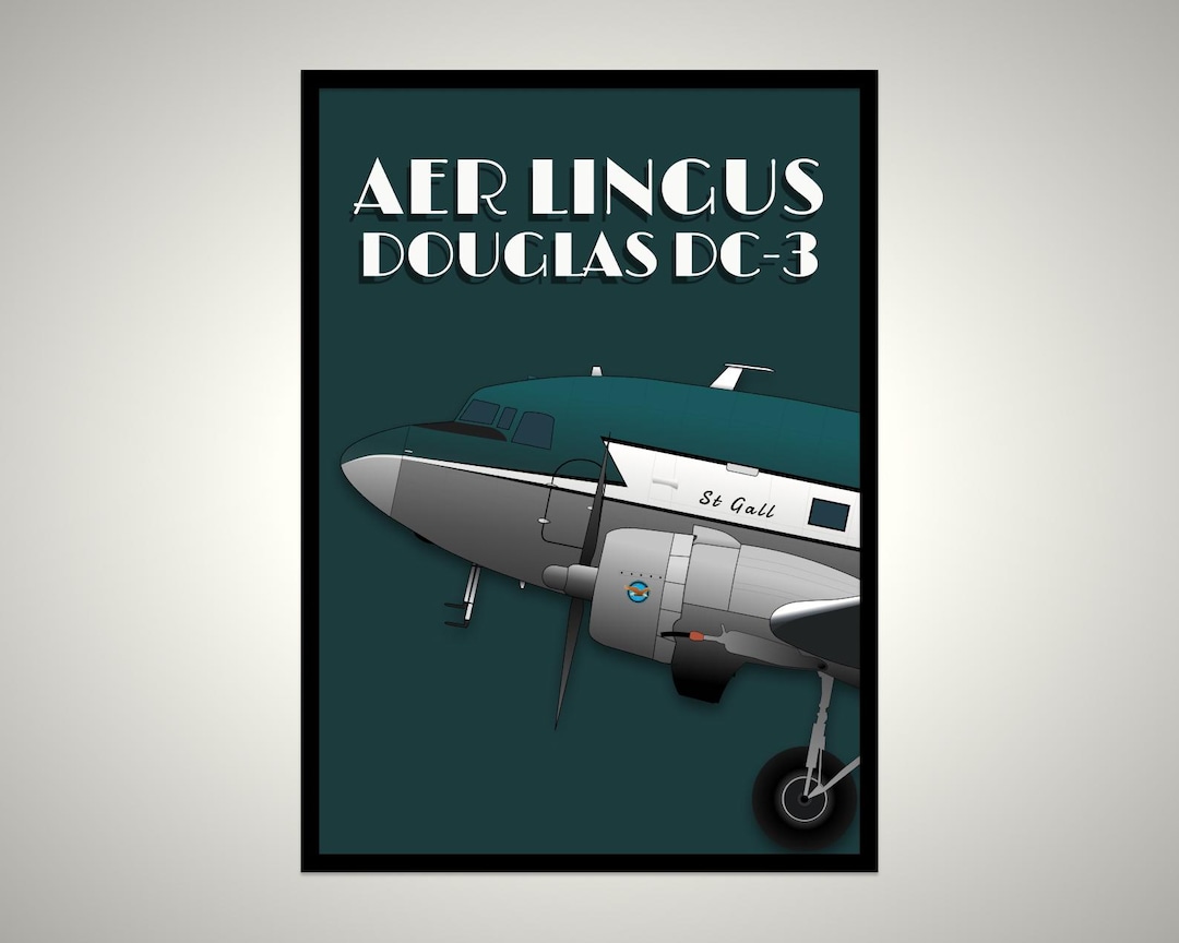 Aviation Poster, Aer Lingus Douglas DC-3 Matte Poster for Collectors ...