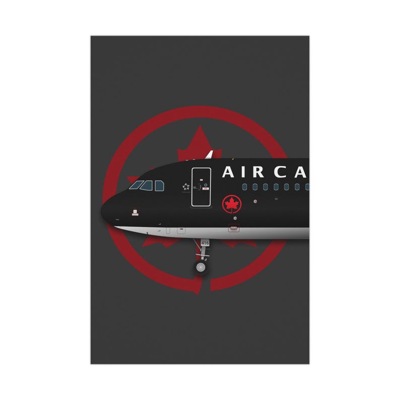 Aviation Poster, Air Canada Airbus A320 Black Livery Matte Poster - Etsy
