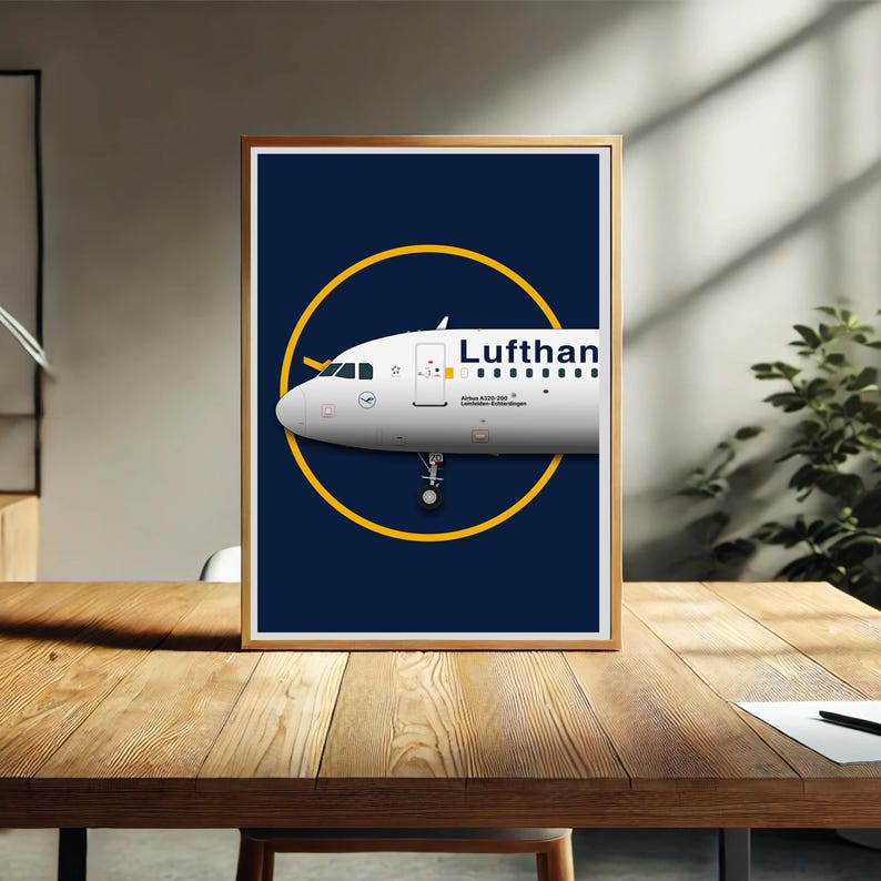 Aviation Poster, Lufthansa Airbus A320 Matte Poster - Etsy