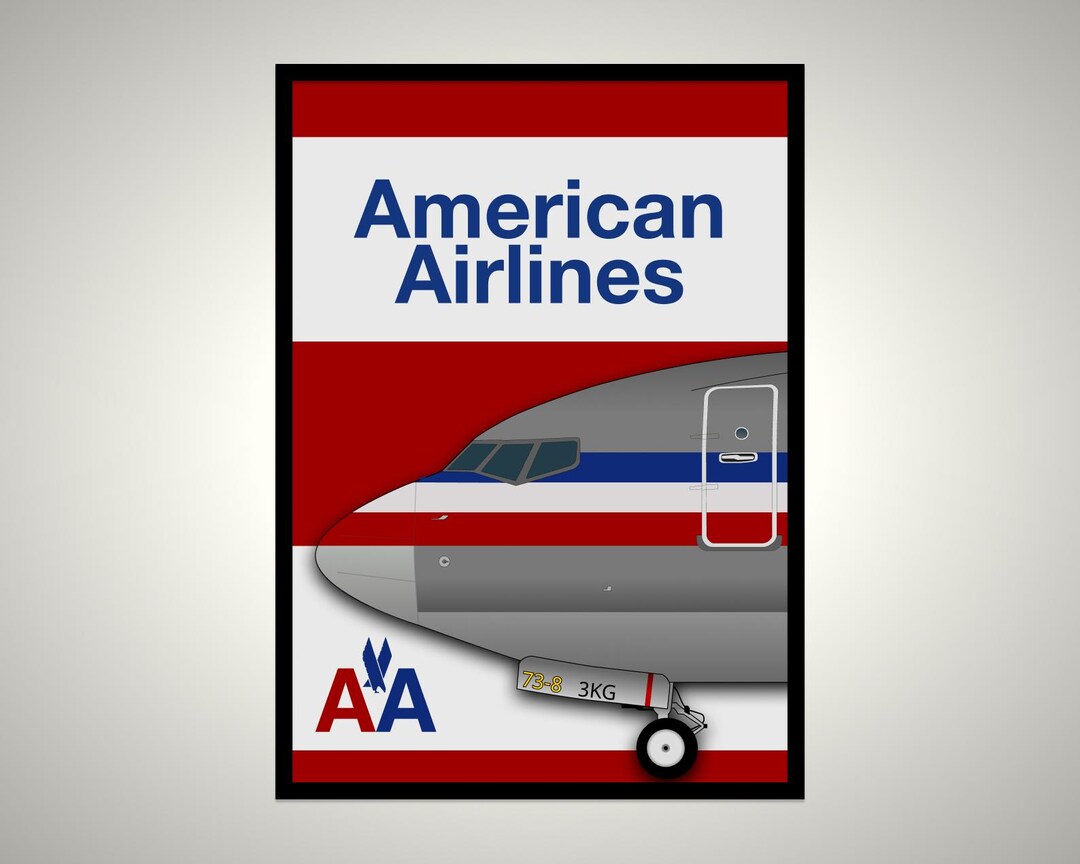 Aviation Poster, American Airlines Boeing 737 Matte Poster - Etsy