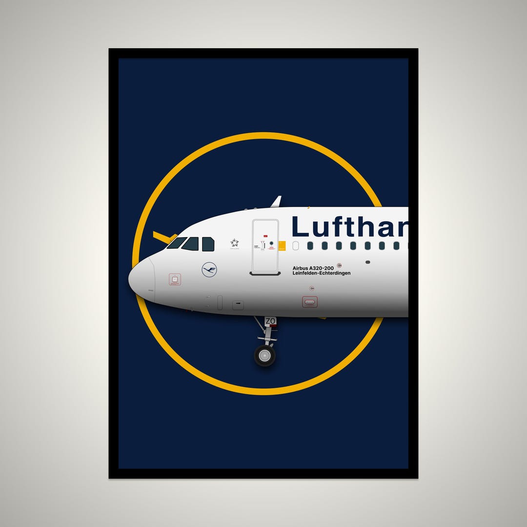 Aviation Poster, Lufthansa Airbus A320 Matte Poster - Etsy