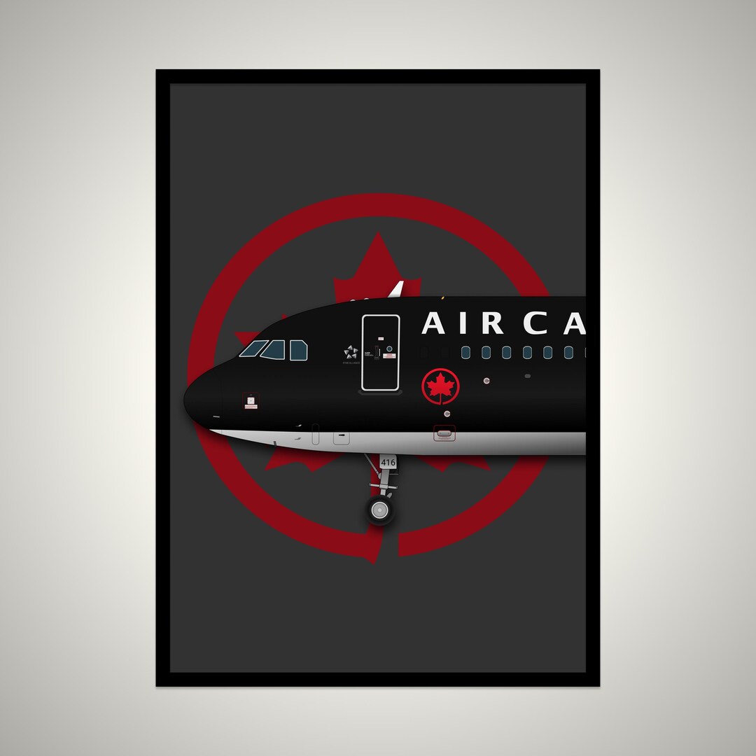 Aviation Poster, Air Canada Airbus A320 Black Livery Matte Poster - Etsy