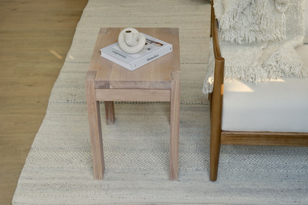 Parsons Side Table | Solid White Oak End Table | Customizable - Etsy