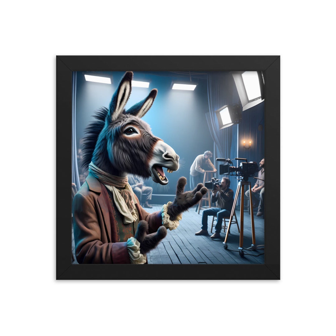 Meet "actorass: the Dramatic Donkey" - Framed Poster - Etsy