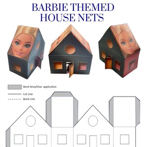 Miniature Barbie Doll House Printable House Nets - Set of 10 Mini ...