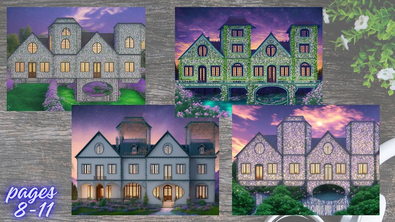 Miniature Stone House Printable House Nets - Set of 10 Mini Houses for ...