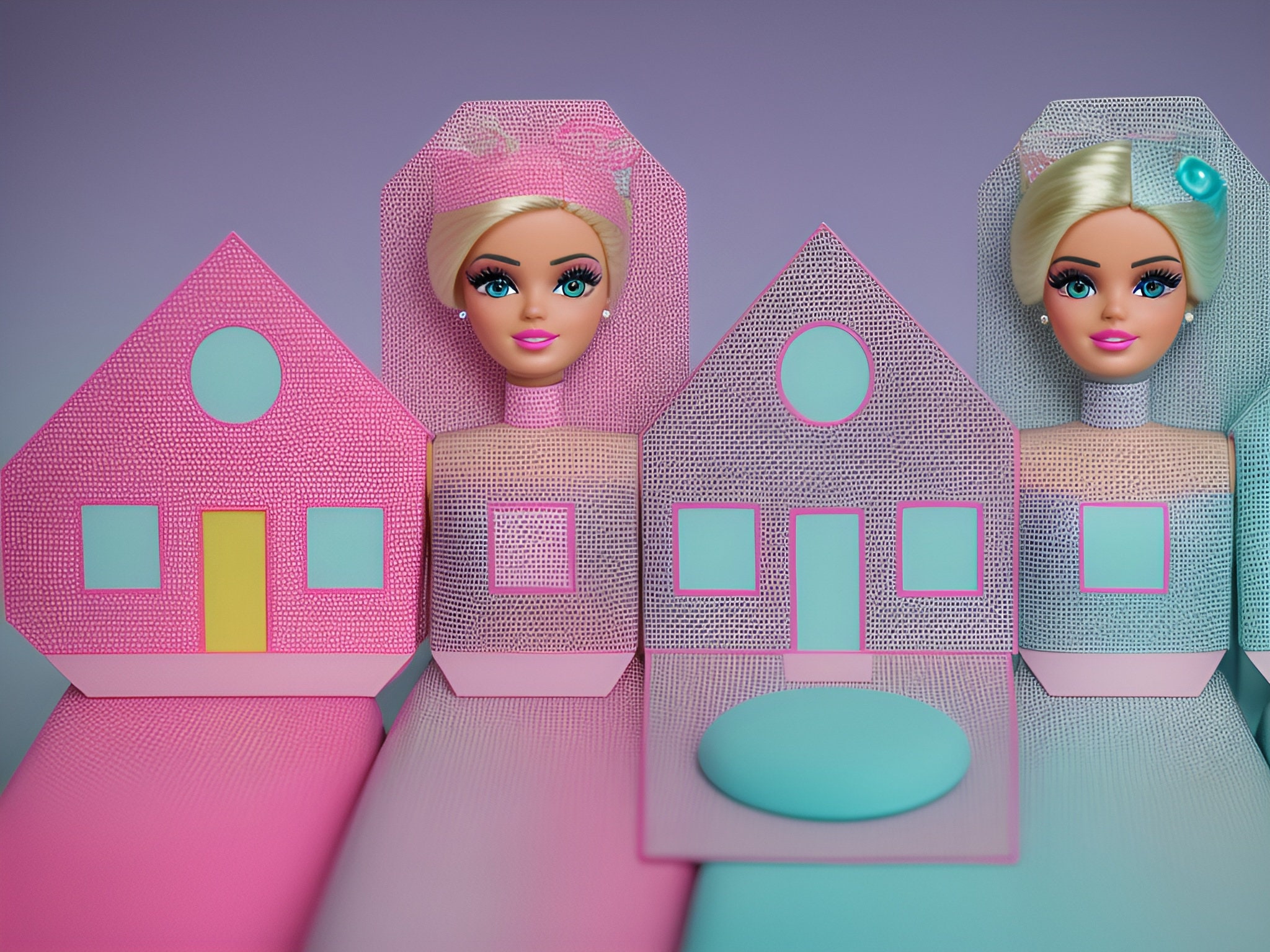Miniature Barbie Doll House Printable House Nets - Set of 10 Mini ...