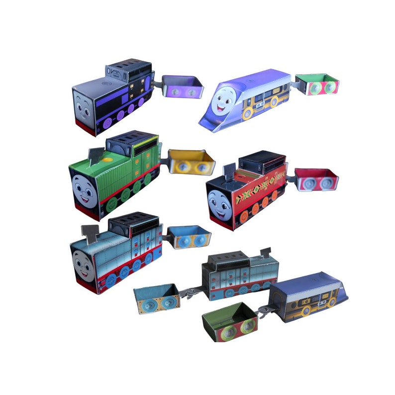 Thomas and Friends ALL Engines Go Papercraft (5 Pack With Wagons) With ...