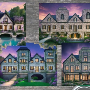 Miniature Stone House Printable House Nets - Set of 10 Mini Houses for ...