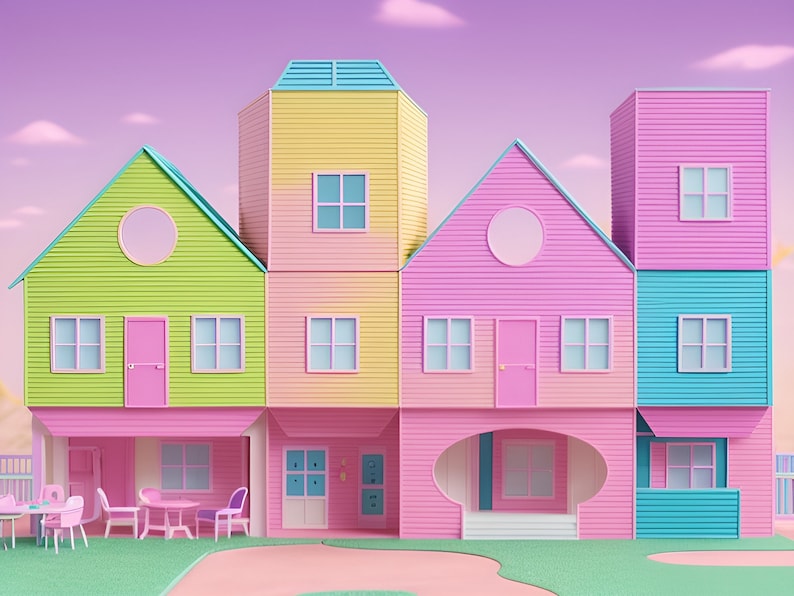 Miniature Barbie Doll House Printable House Nets - Set of 10 Mini ...