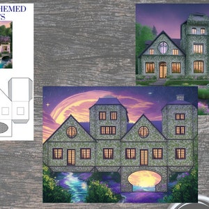 Miniature Stone House Printable House Nets - Set of 10 Mini Houses for ...