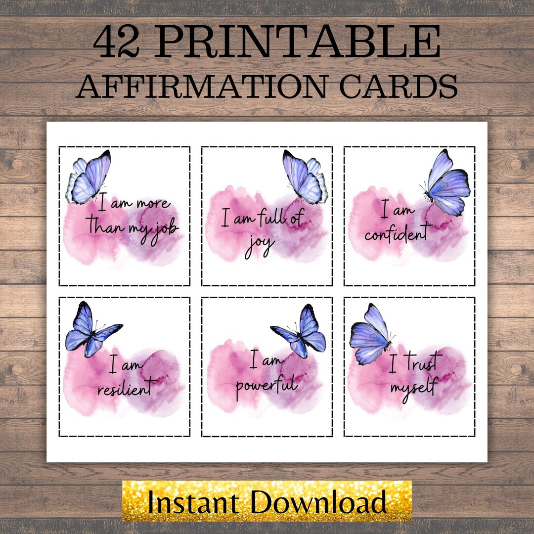 42 Affirmation Cards Printable, Affirmation Cards Digital, Vision Board ...