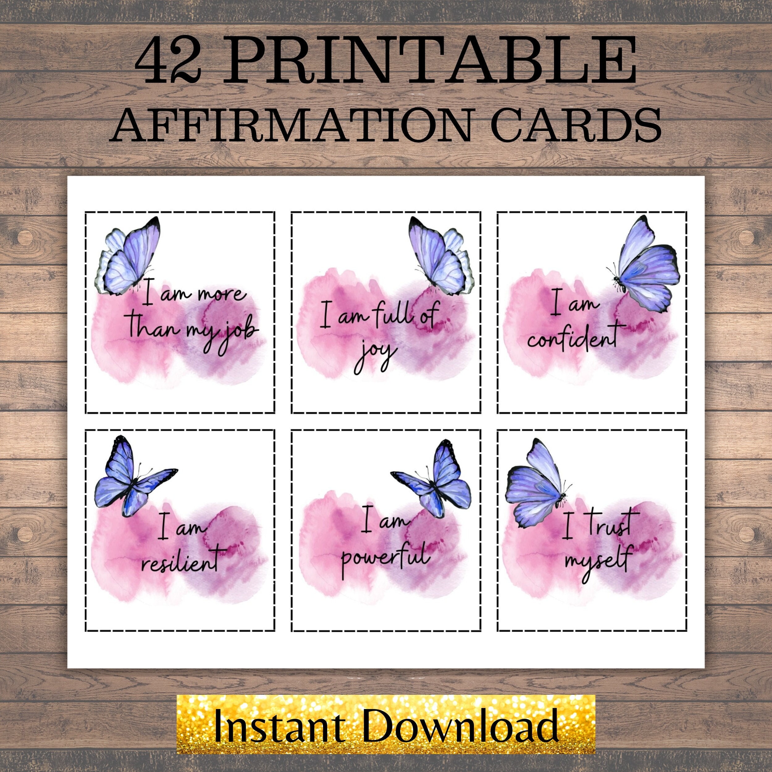 42 Affirmation Cards Printable, Affirmation Cards Digital, Vision Board ...