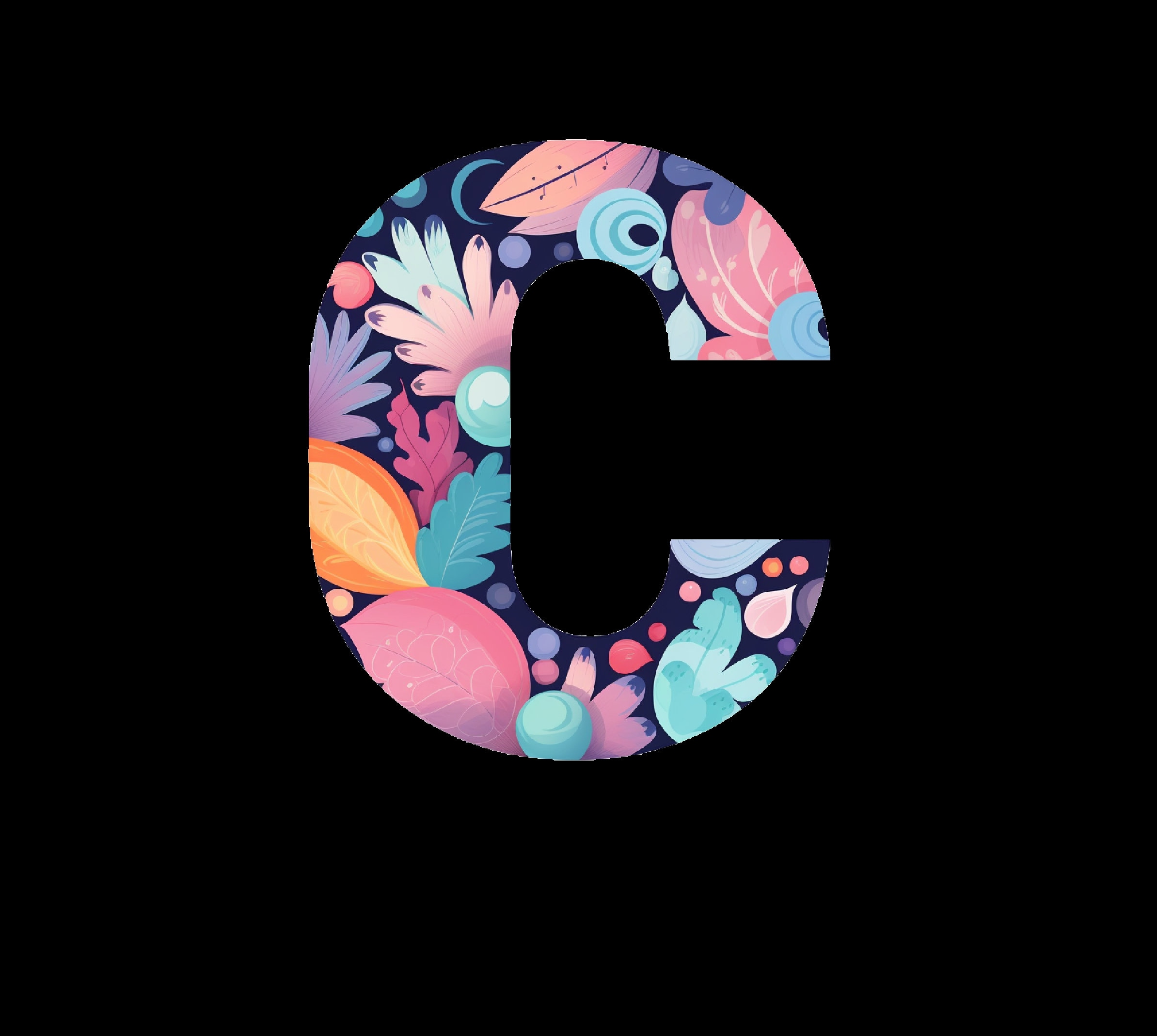 Letter C, Pastel Colors, Letter Clipart - Etsy