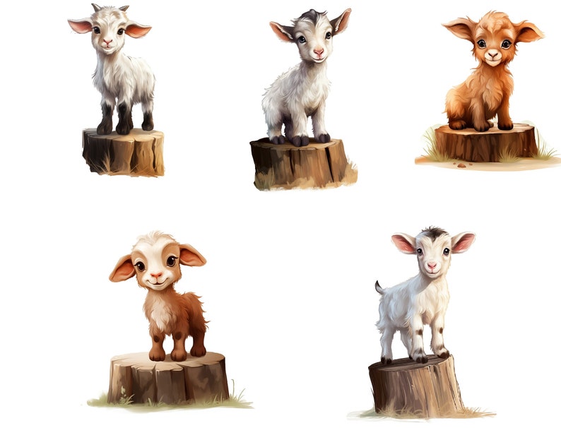 Baby Goats, Farm Animals, Goat Clipart, Farm Clipart, PNG Clipart - Etsy