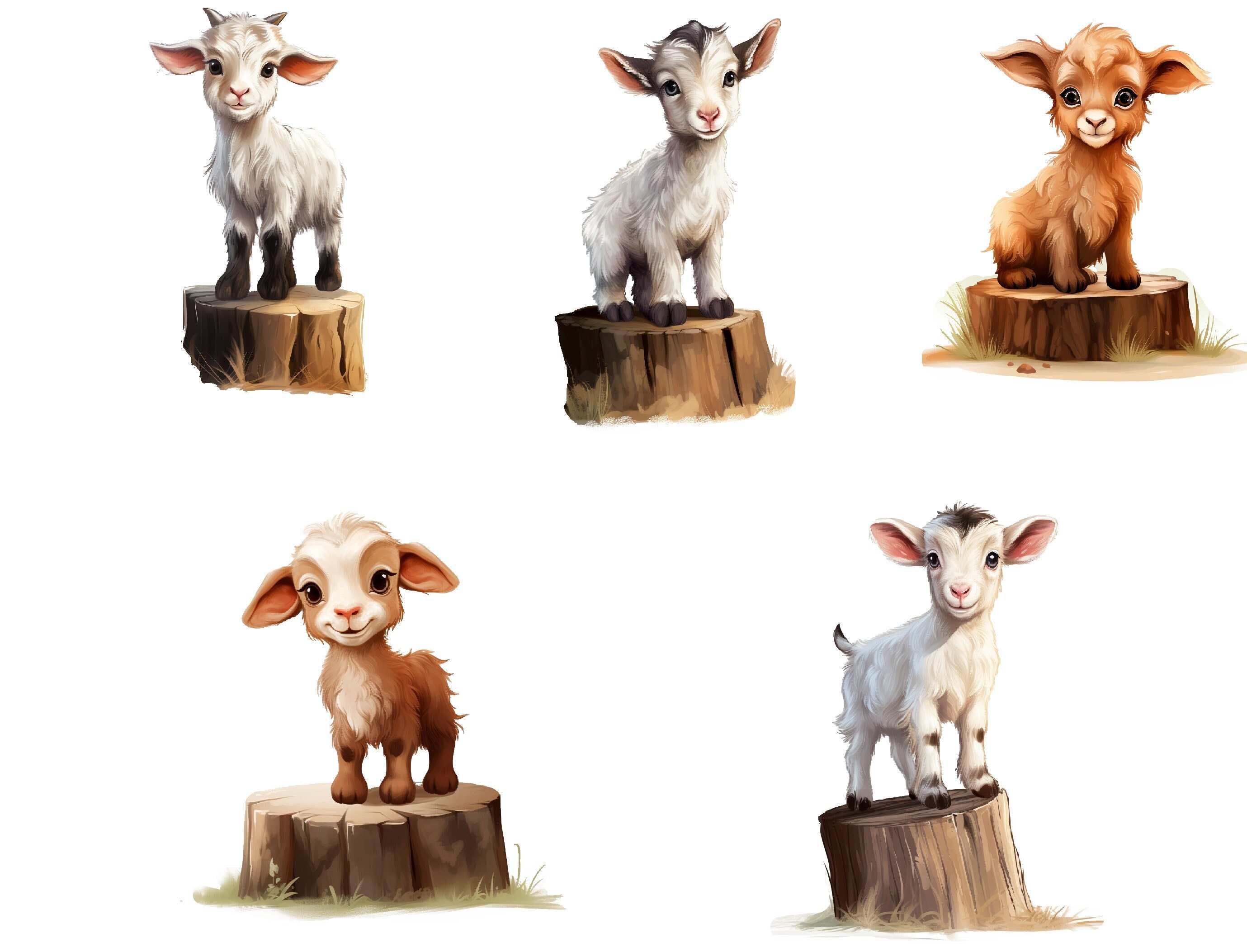Baby Goats, Farm Animals, Goat Clipart, Farm Clipart, PNG Clipart - Etsy
