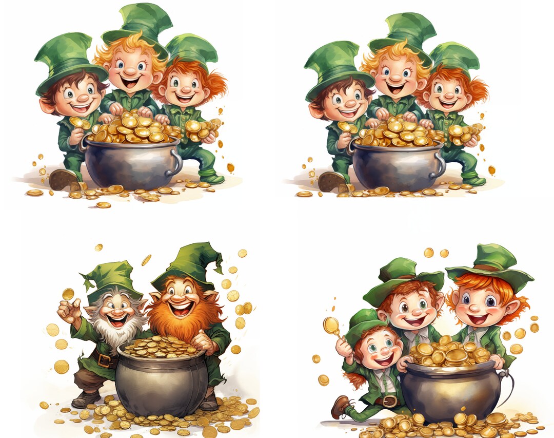 Leprechaun Clipart, Saint Patrick’s Day, Pot of Gold, Patties Day ...