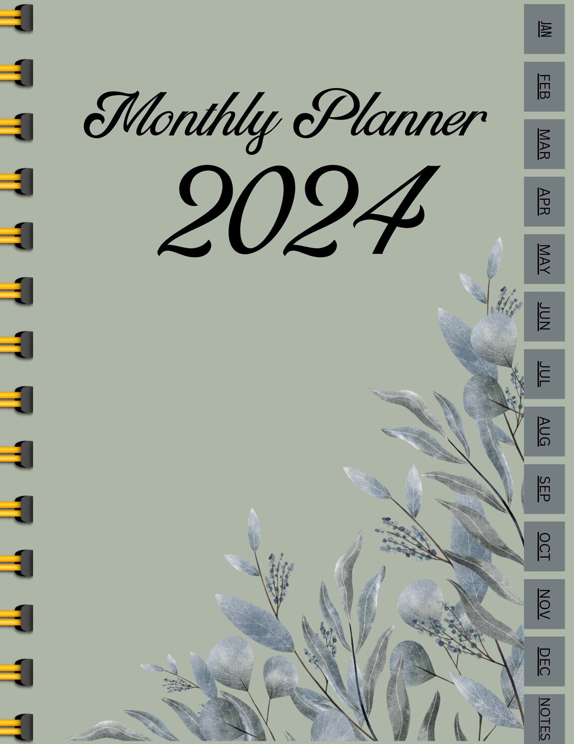 Digital Planners 2024, Planners, 2024, Green, Elegant, Modern, Cover ...