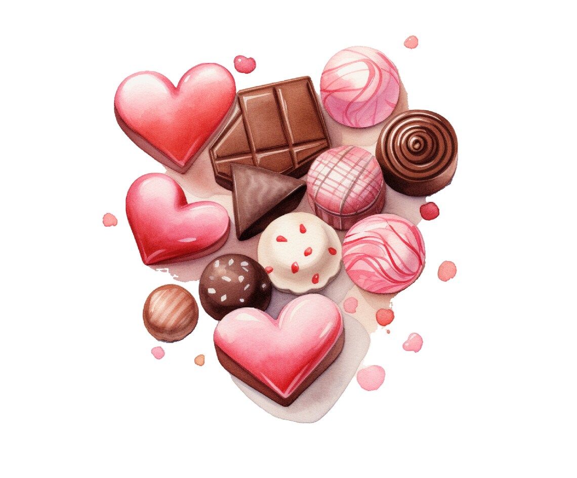 Candy Hearts, Candy Clipart, Pastel, Chocolate Clipart,valentine ...