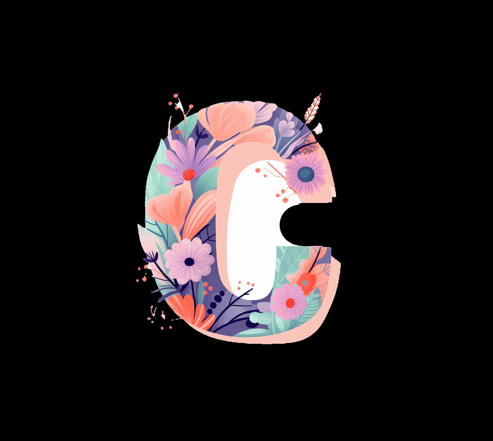 Letter C, Pastel Colors, Letter Clipart - Etsy