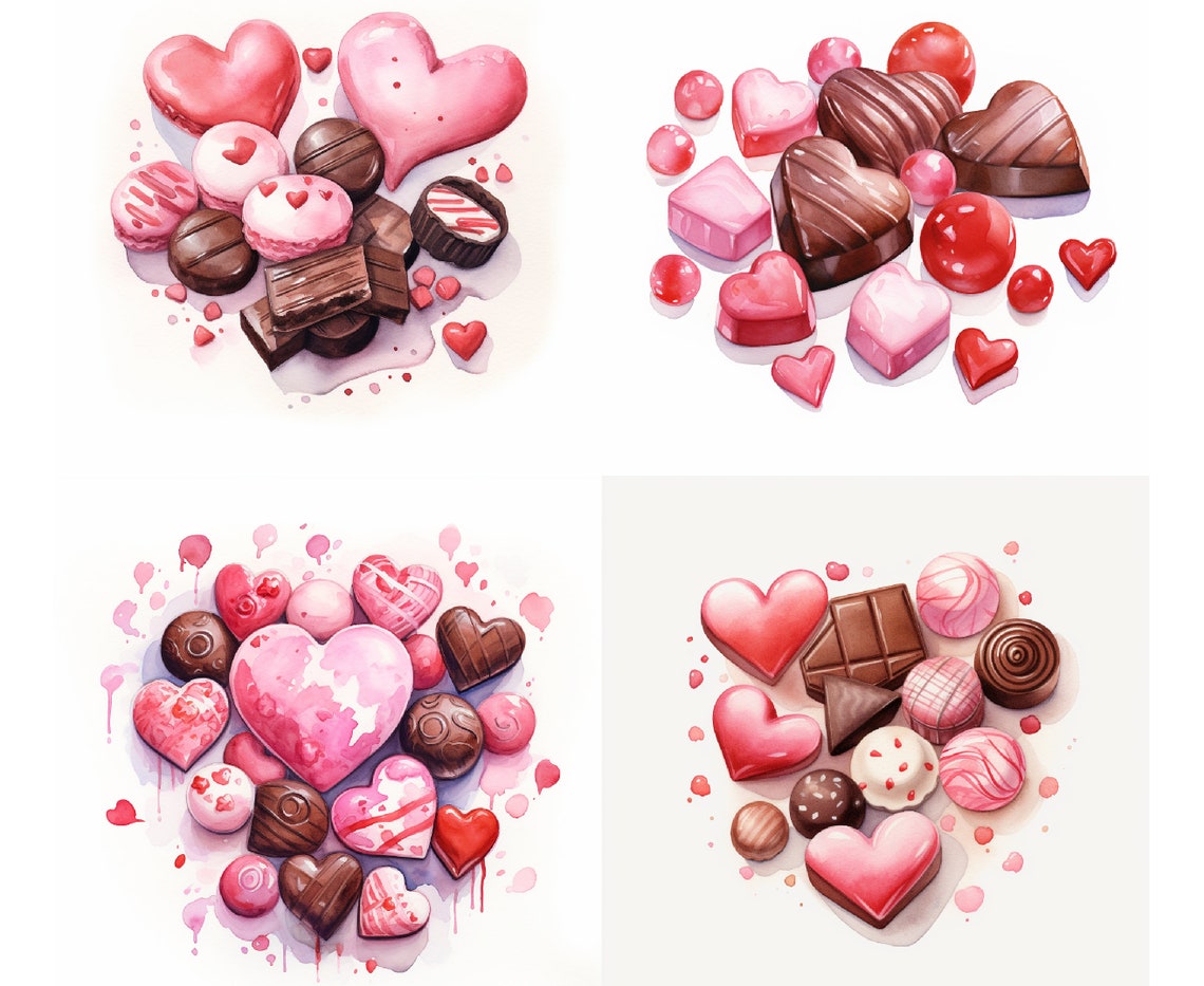 Candy Hearts, Candy Clipart, Pastel, Chocolate Clipart,valentine ...