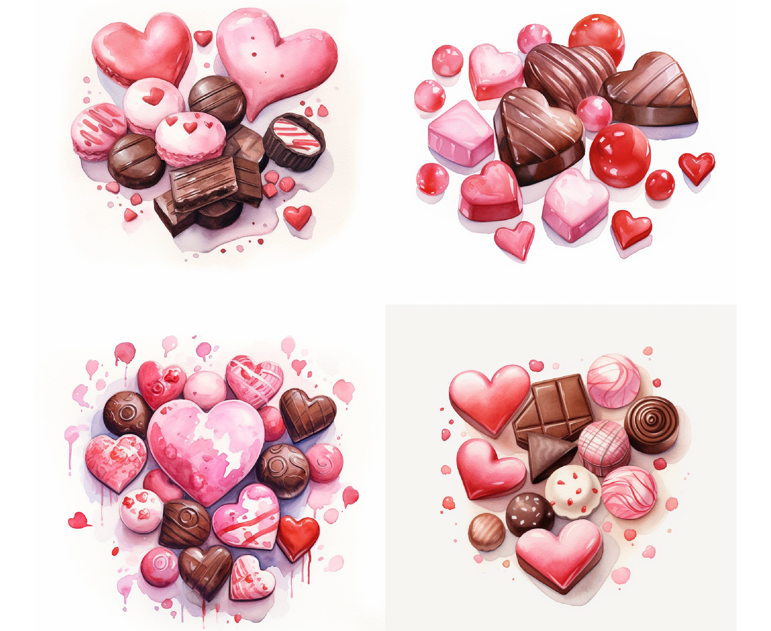 Candy Hearts, Candy Clipart, Pastel, Chocolate Clipart,valentine ...
