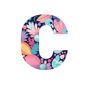 Letter C, Pastel Colors, Letter Clipart - Etsy