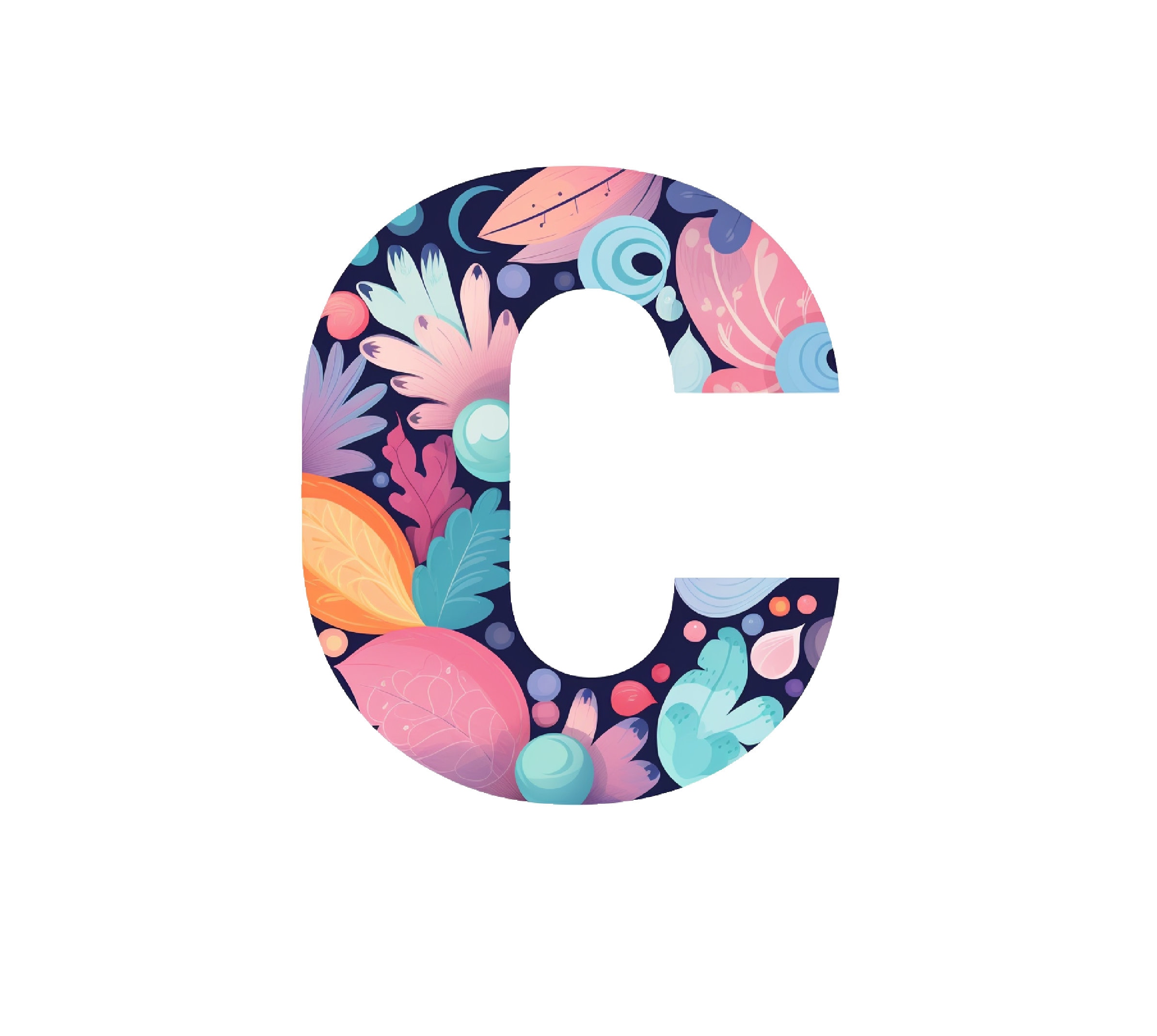 Letter C, Pastel Colors, Letter Clipart - Etsy