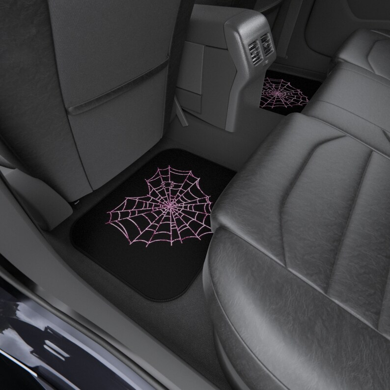 Spider Design Car Mats | Pink Spider Web | Pink Heart Spider Web ...