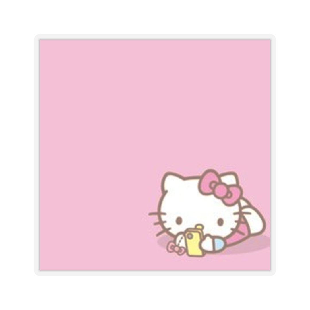Pink Hello Kitty Sticker Pink Cartoon Decor Decal Hello Kitty Aesthetic ...