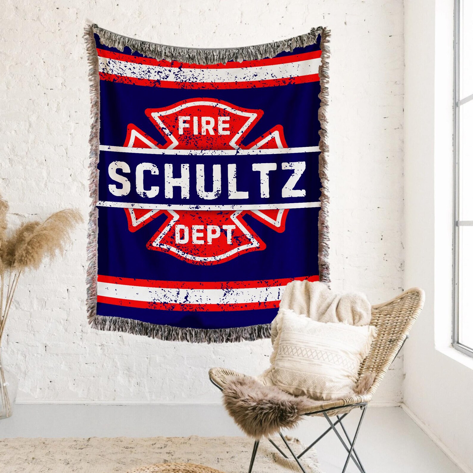 Personalized Firefighter Blanket Custom Birthday Gift for Firefighter ...