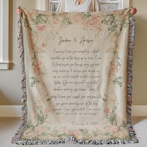 Personalized Wedding Vow Woven Blanket Custom Wedding Tapestry Custom ...