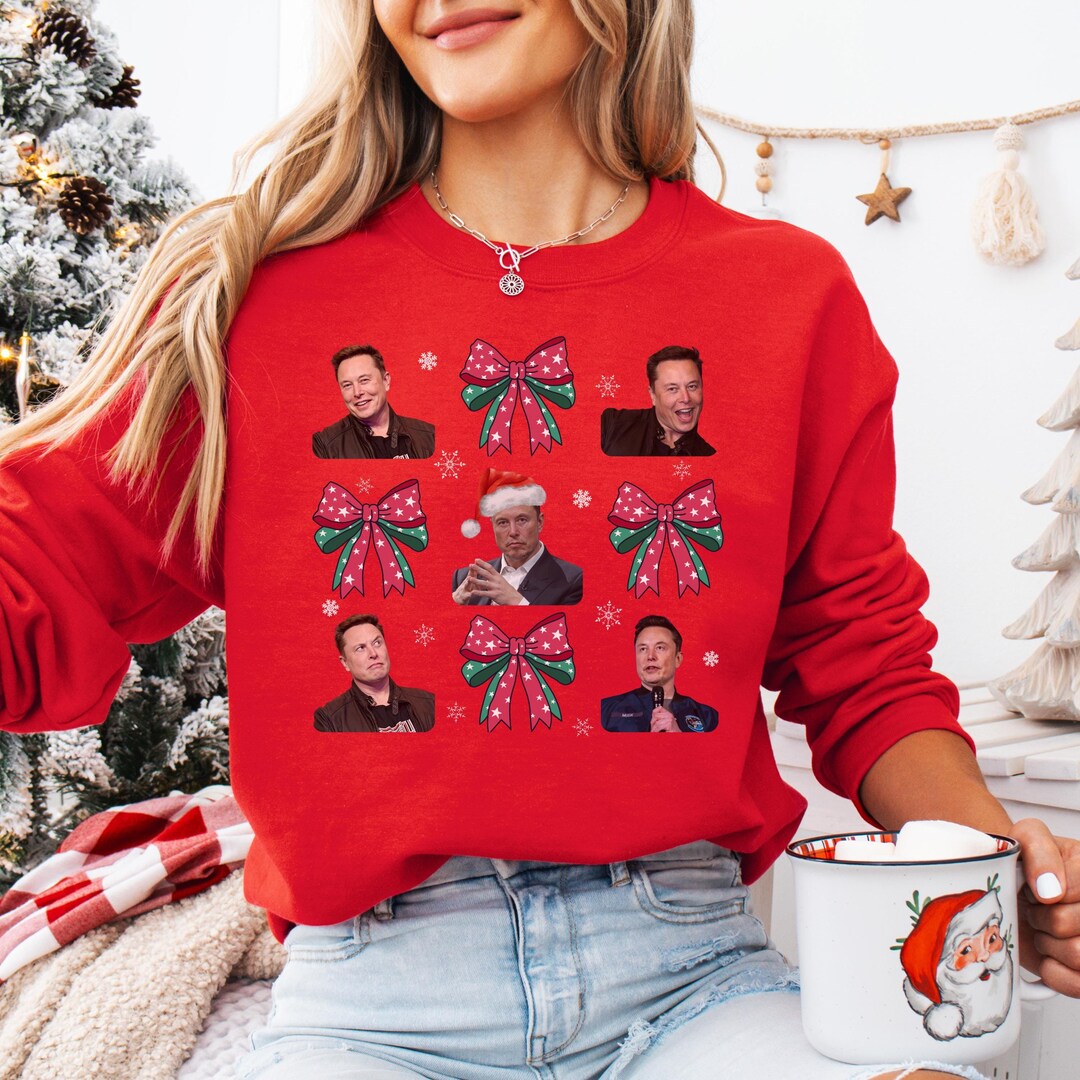 Funny Merry Christmas Elon Musk T Shirt Dark MAGA Christmas Sweatshirt ...