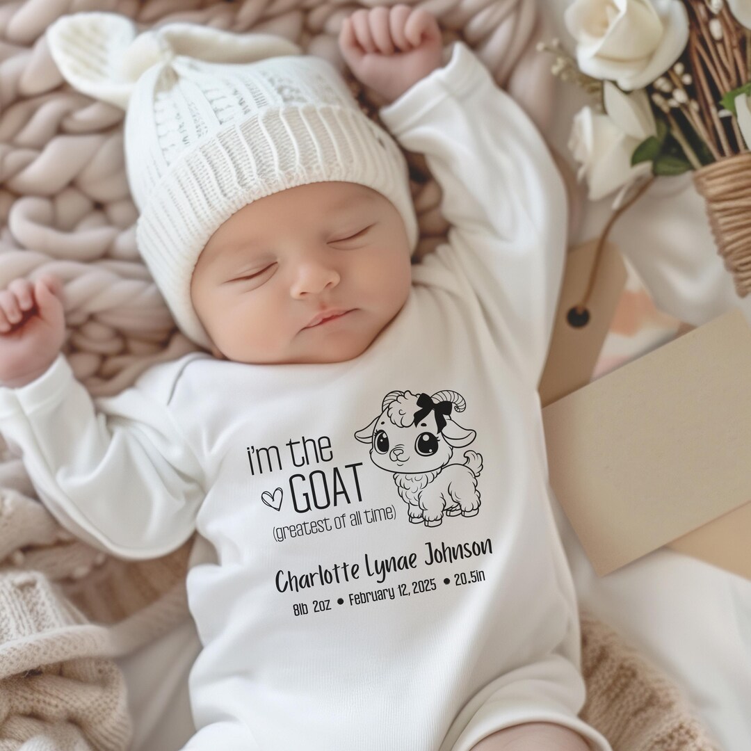 Personalized Goat Baby Outfit Cute Goat Baby Shower Gift Gender Neutral ...