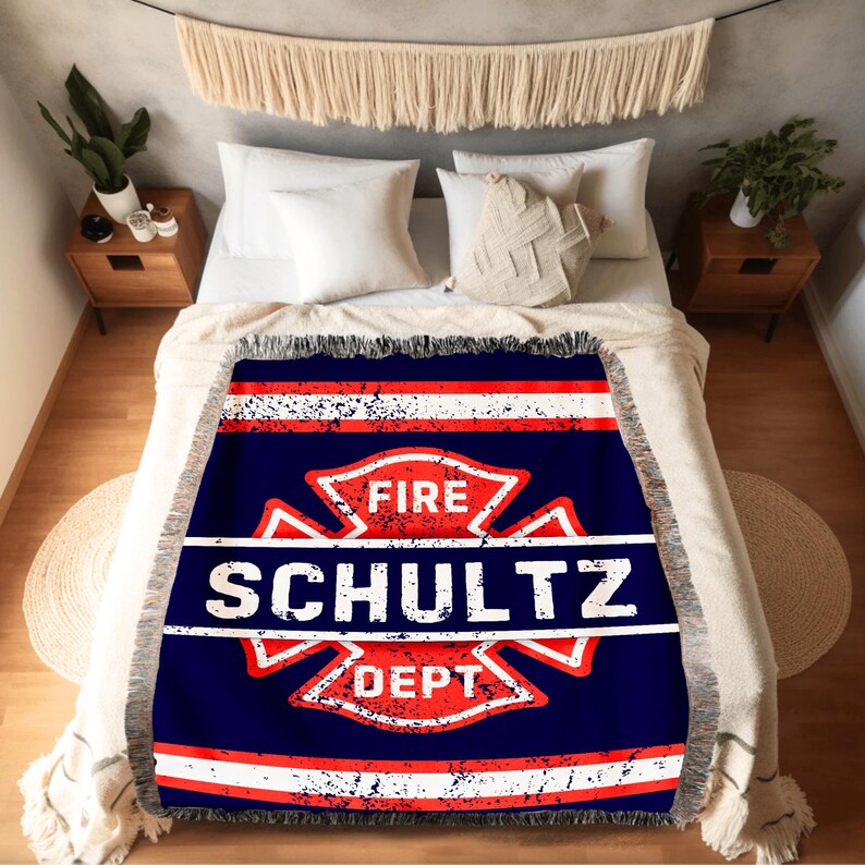 Personalized Firefighter Blanket Custom Birthday Gift for Firefighter ...