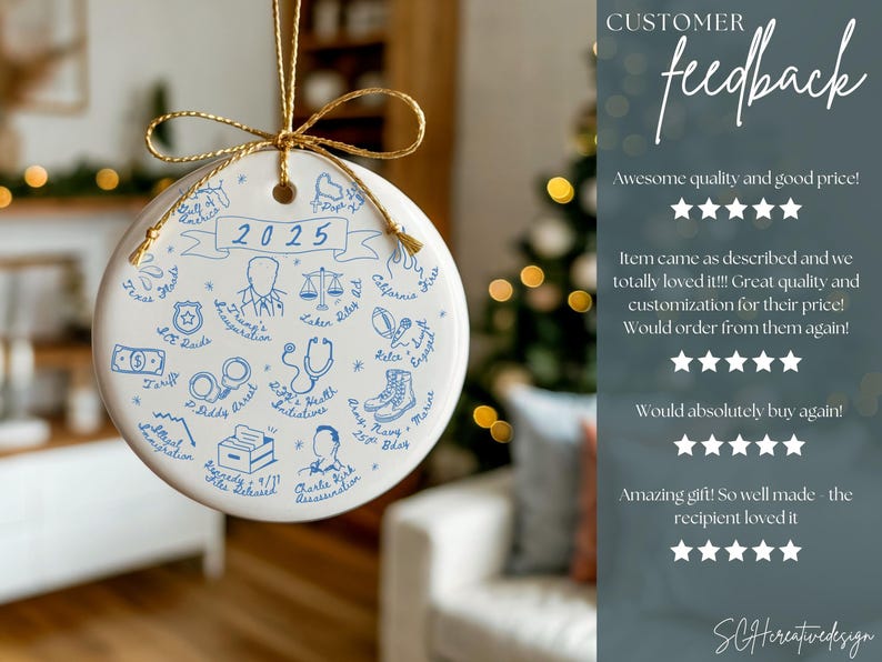 2025 Christmas Ornament 2025 Year in Review Ornament Major Notable ...