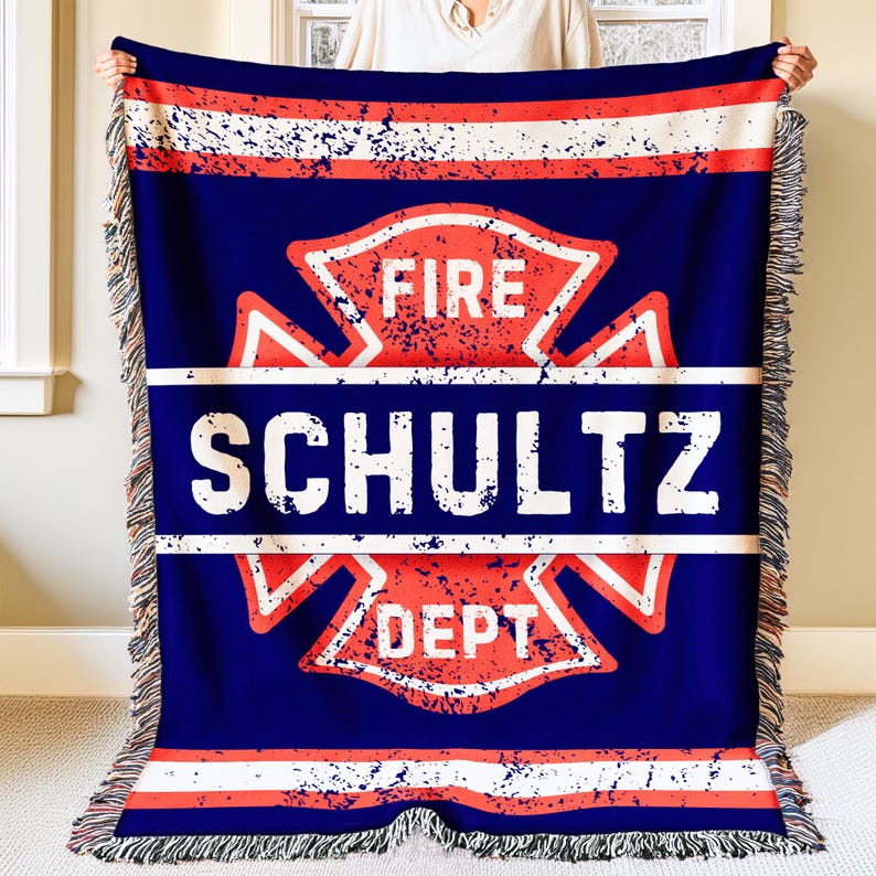 Personalized Firefighter Blanket Custom Birthday Gift for Firefighter ...