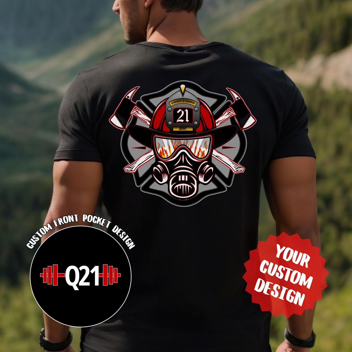 Custom Fire Department Bella & Canvas Shirt Group Firefighter Crew T ...