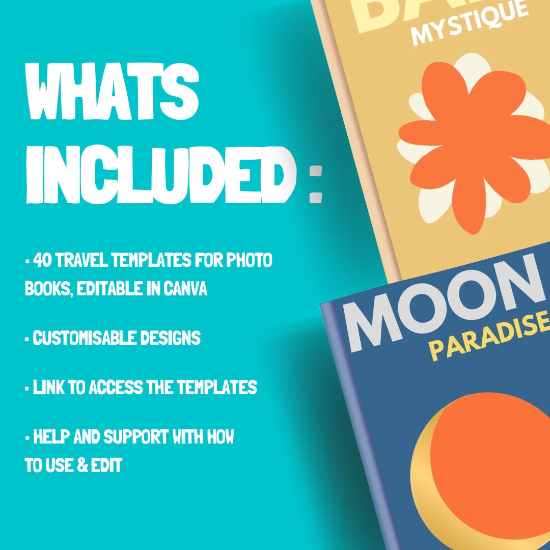 40 Travel Photo Book Cover Templates Editable via Canva Travel Book ...